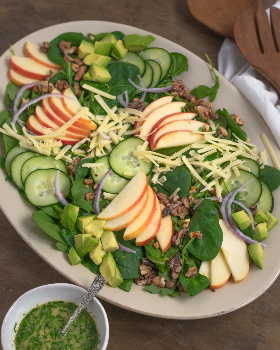 PINK LADY SALAD with HERBED HONEY MUSTARD – WORTHINGTON EATS